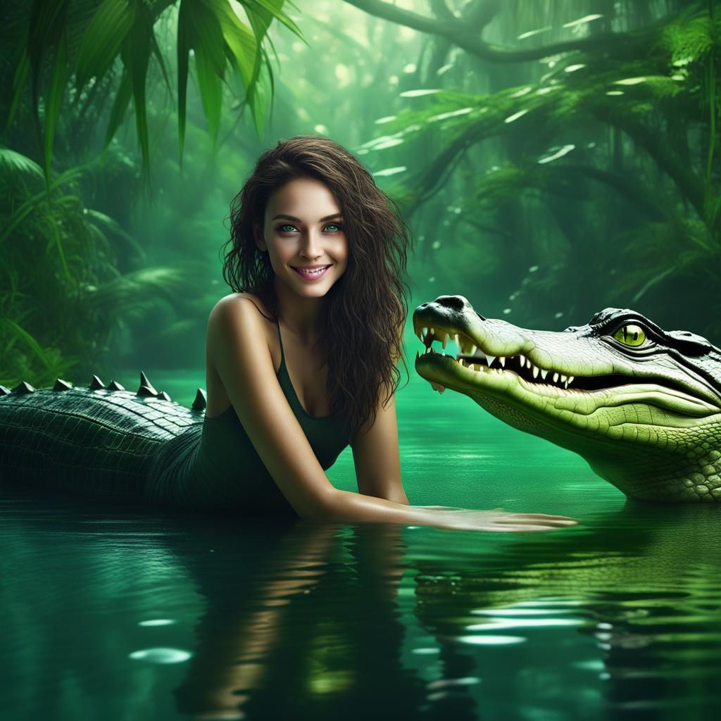 The story of the gator gal. - AI Generated Artwork - NightCafe Creator