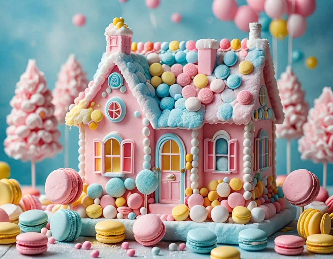 Sweet candy house - AI Generated Artwork - NightCafe Creator