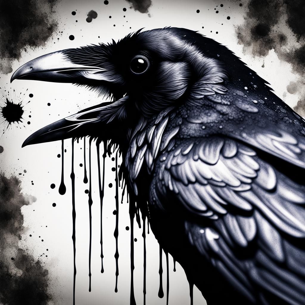 Raven Ink - AI Generated Artwork - NightCafe Creator