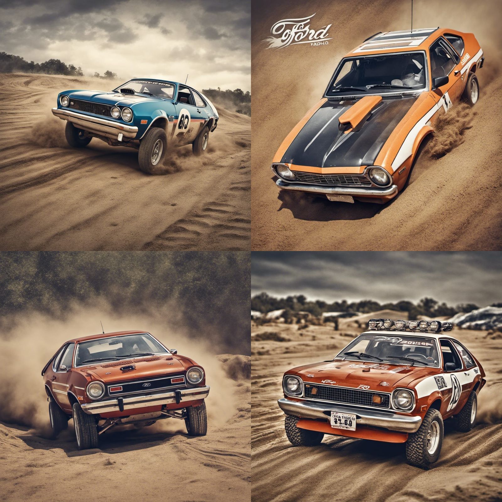 Ford pinto mixed with gremlin, rally track, dirt, sand - AI Generated ...