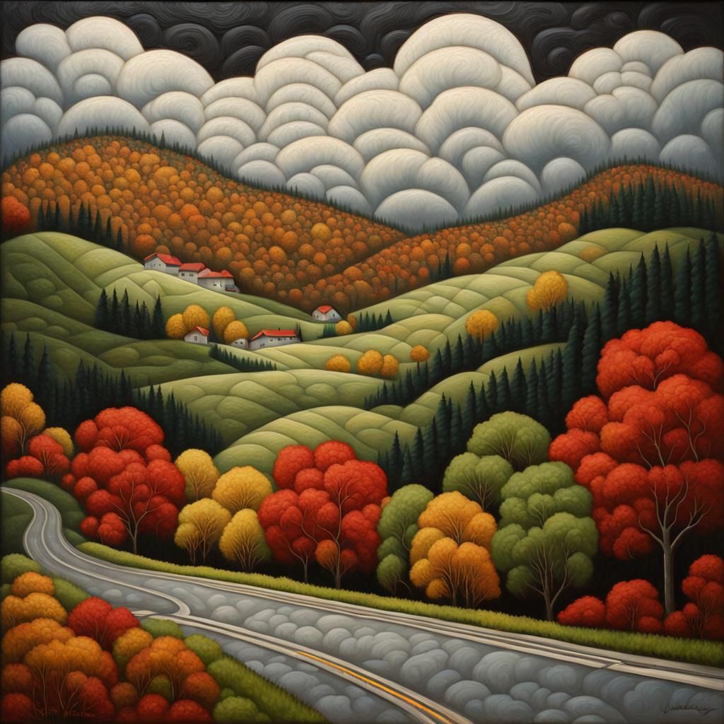 FORESTED HILLS QUILT - AI Generated Artwork - NightCafe Creator