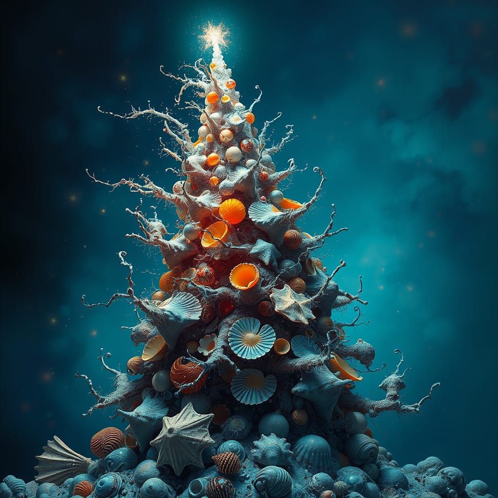 Dramatic Christmas Tree Hyperrealism in a Dali-Ins... - AI Art