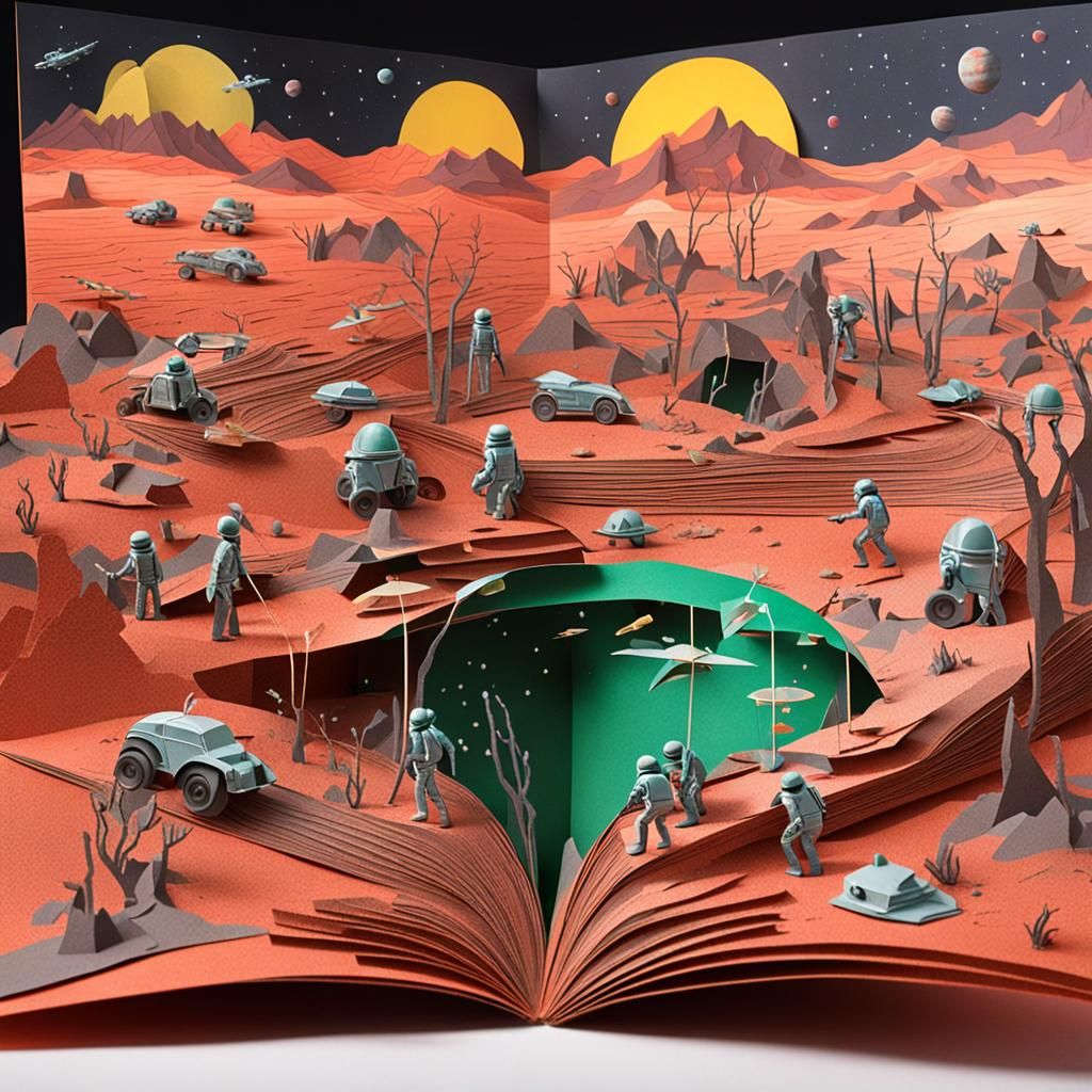 Martian invasion of Earth as a Popup Book - AI Generated Artwork ...