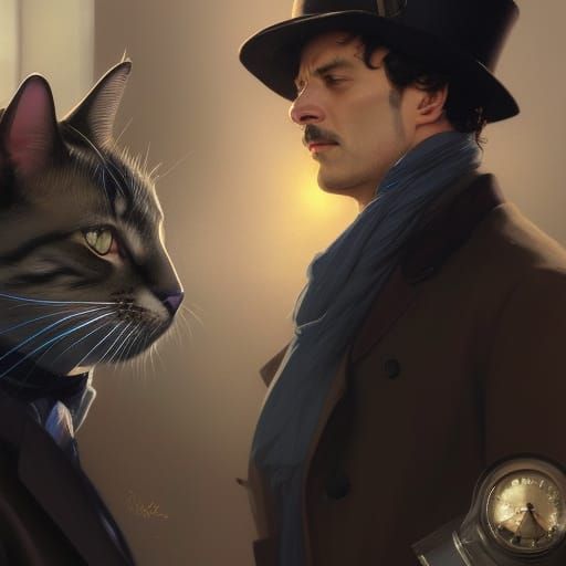 Sher-cat Holmes and Watson - AI Generated Artwork - NightCafe Creator