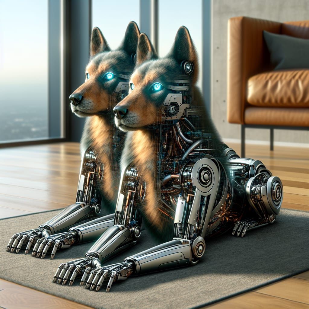 Cyborg Dogs - AI Generated Artwork - NightCafe Creator