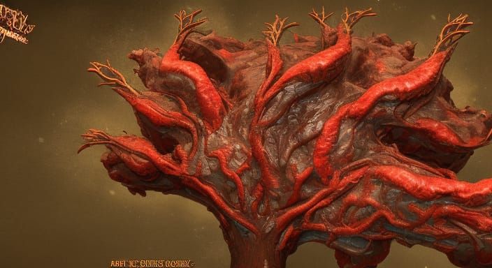 flesh fleshy hellish hell tree fruit anatomy cavity - AI Generated ...