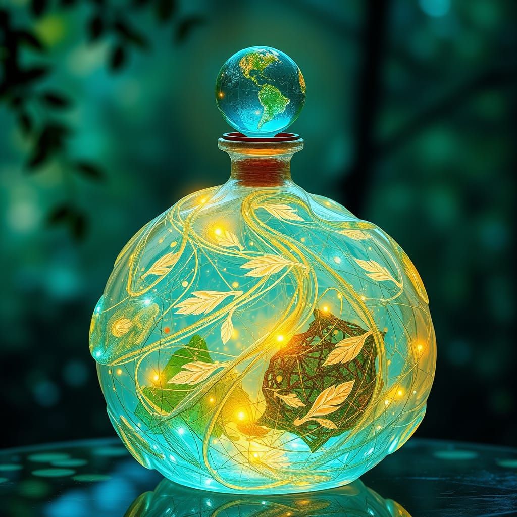 Crystal Waterfall Potion in Ethereal Glow - AI Art
