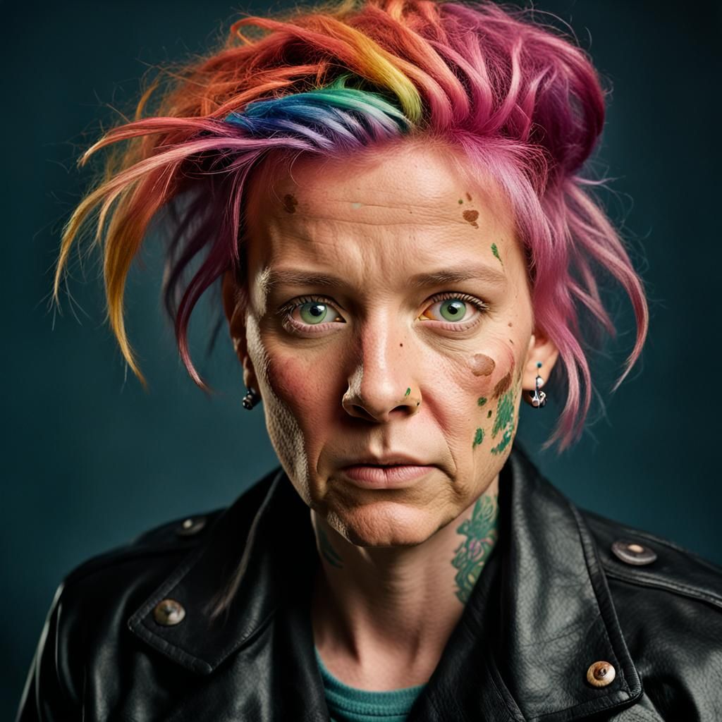 old punk lady.. - AI Generated Artwork - NightCafe Creator
