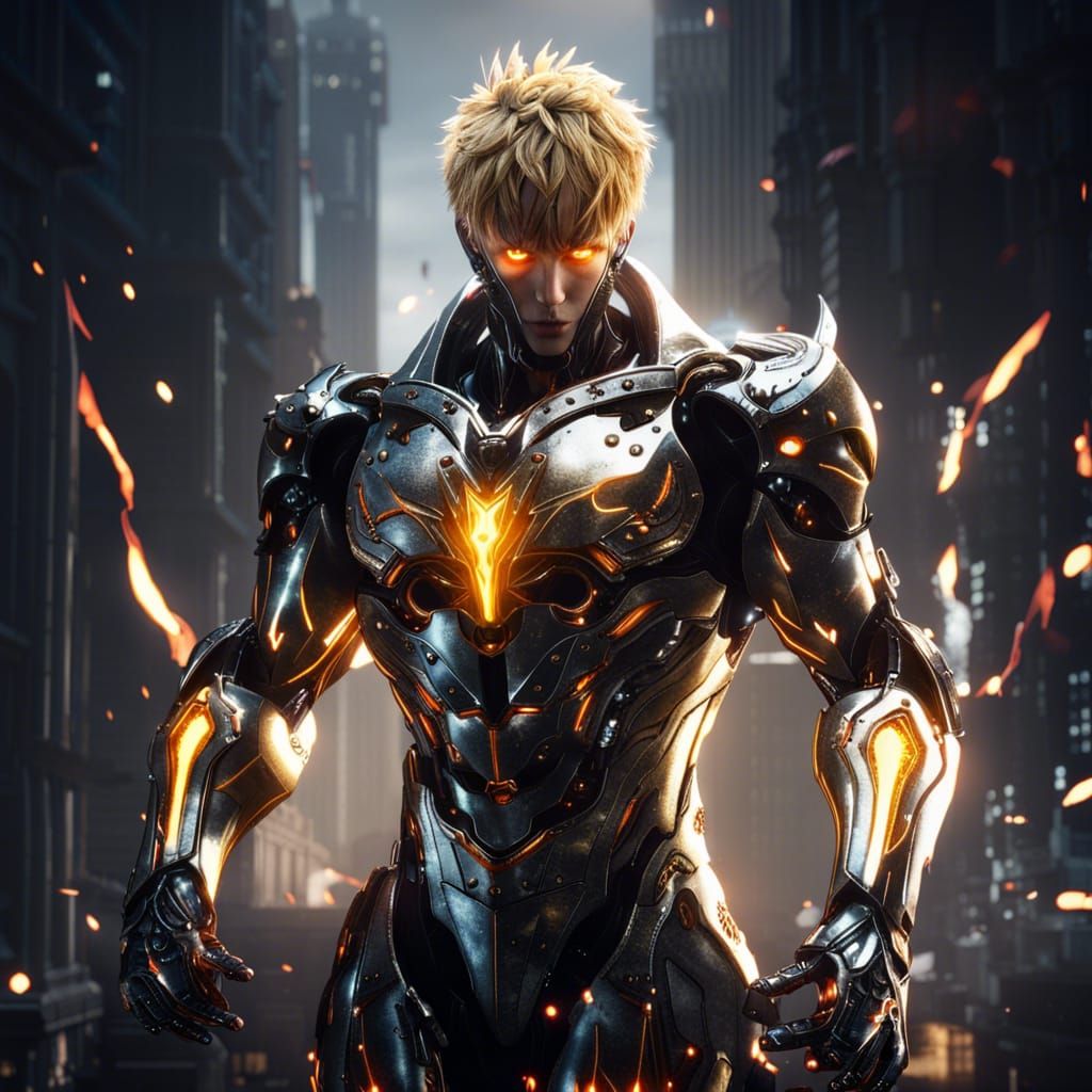 Genos, Demon Cyborg, from "One Punch Man" - AI Generated Artwork ...