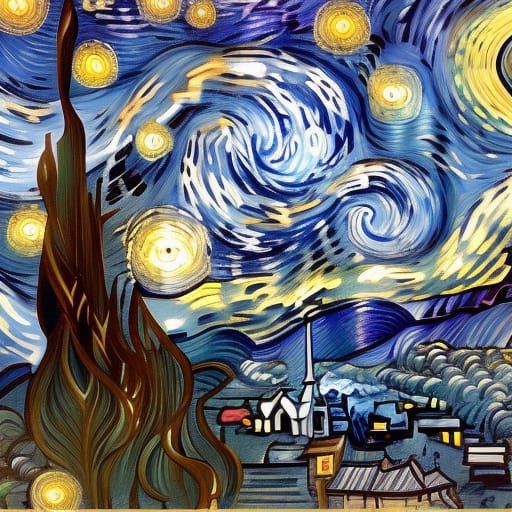 Starry Night - AI Generated Artwork - NightCafe Creator