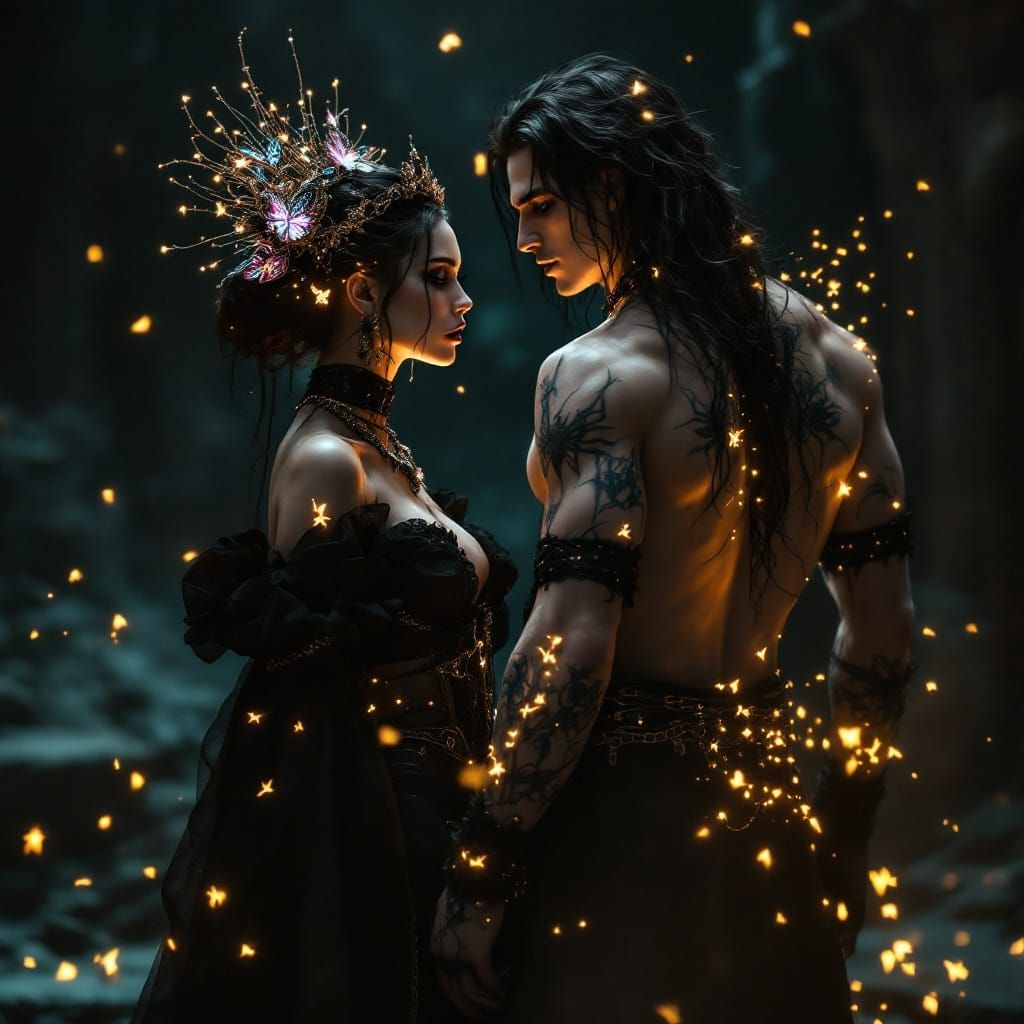 Gothic Latin Goddess and Vampire in Dark Fantasy W... - AI Art