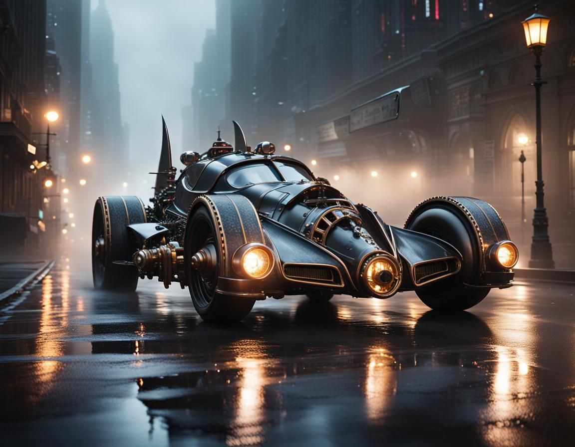 Steampunk Batmobile - AI Generated Artwork - NightCafe Creator