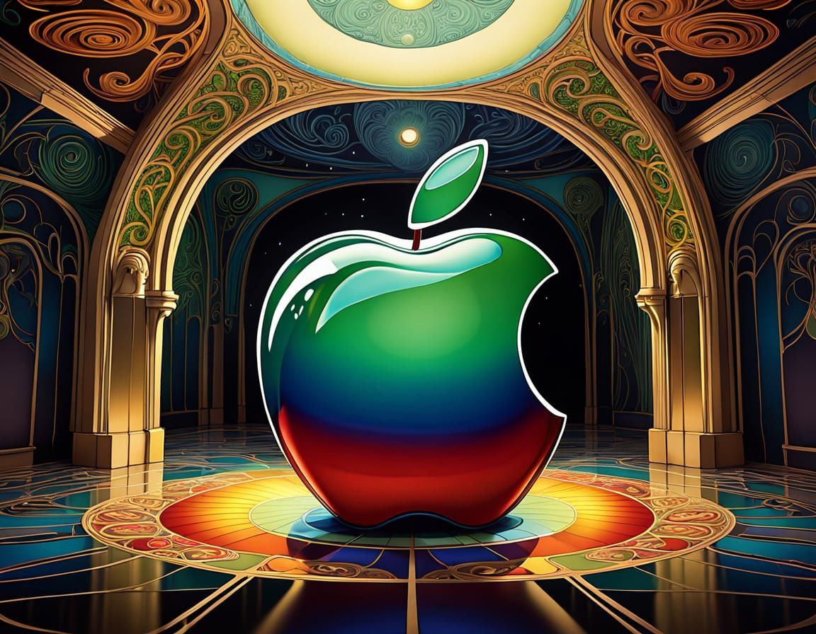 Apple™ - Golden Dreamscapes in Art Nouveau Surrealism