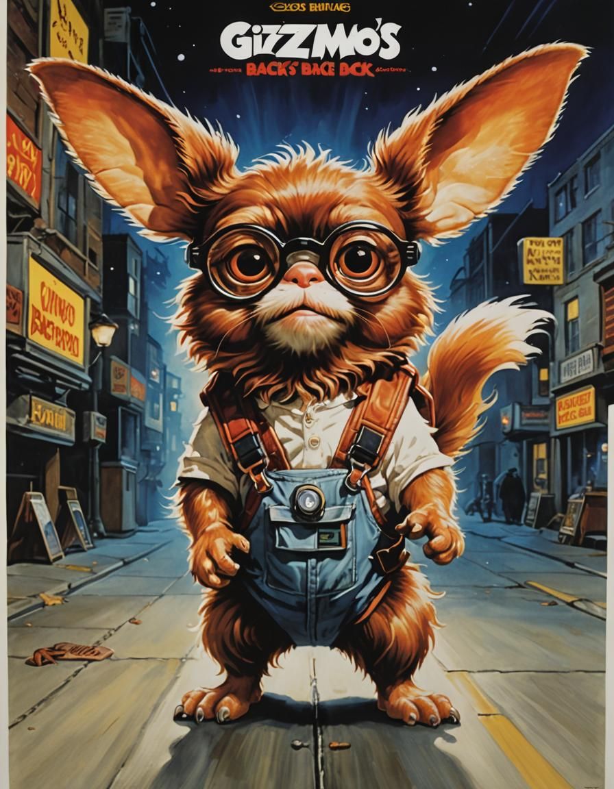 Movie poster, "GIZMO'S BACK - AI Generated Artwork - NightCafe Creator