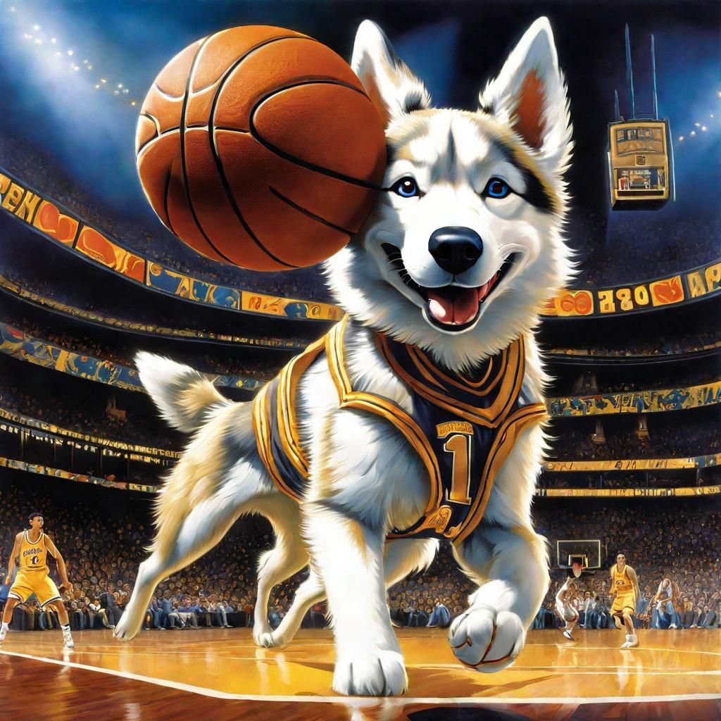 Dog Playing Basketball 🏅🐾🏀 1.0 - AI Generated Artwork - NightCafe Creator