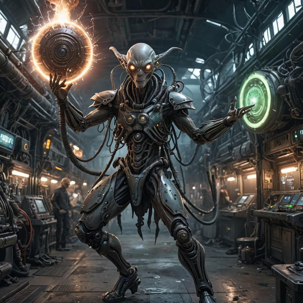 Futuristic biopunk alien wizard - AI Generated Artwork - NightCafe Creator
