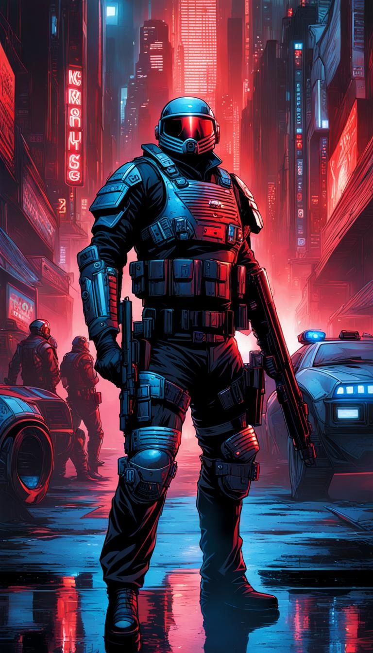 Cyber bodyguard - AI Generated Artwork - NightCafe Creator