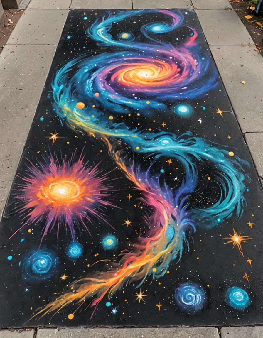 Galaxy Chalk art - AI Generated Artwork - NightCafe Creator