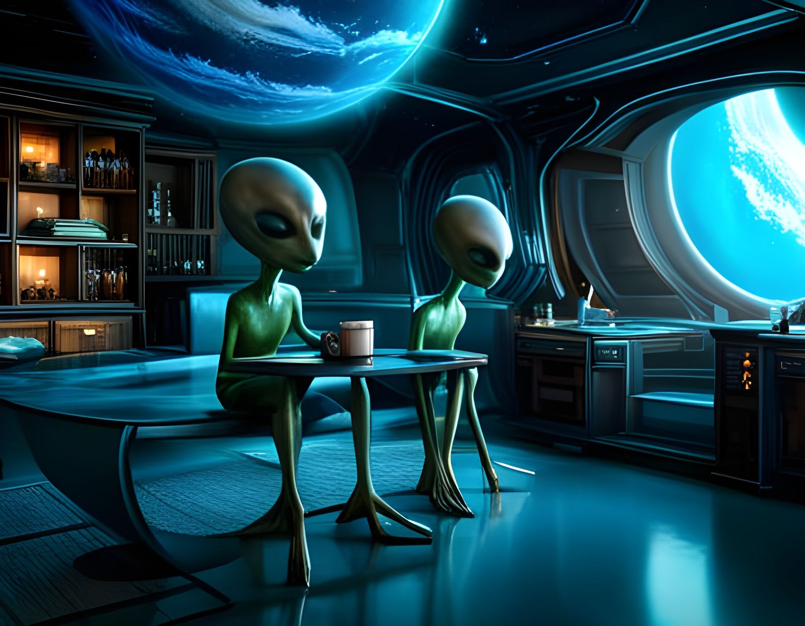 "But first... Coffee!" Alien's need their morning coffee too! - AI ...