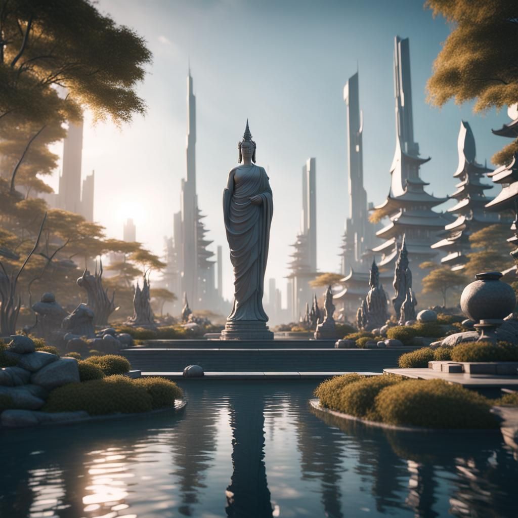 Zen city - AI Generated Artwork - NightCafe Creator