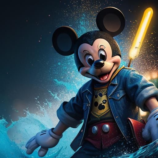 a day with Mickey Mouse, at Disneyland - AI Generated Artwork - NightCafe Creator