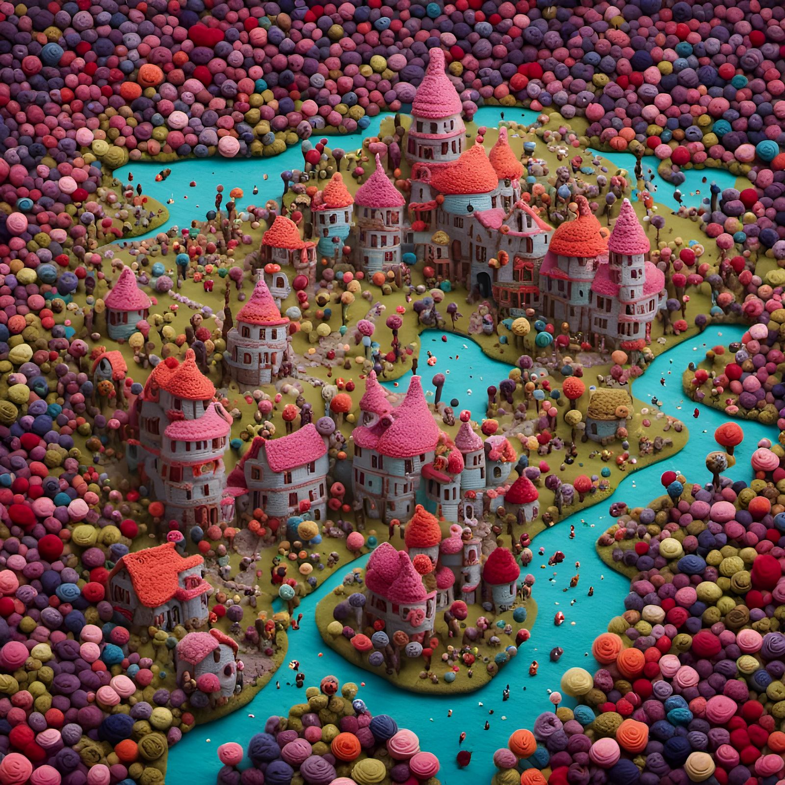 Yarn City 2 - AI Generated Artwork - NightCafe Creator