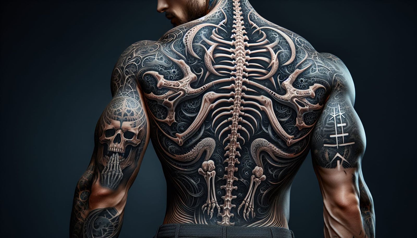 Bones Back Tattoo - AI Generated Artwork - NightCafe Creator