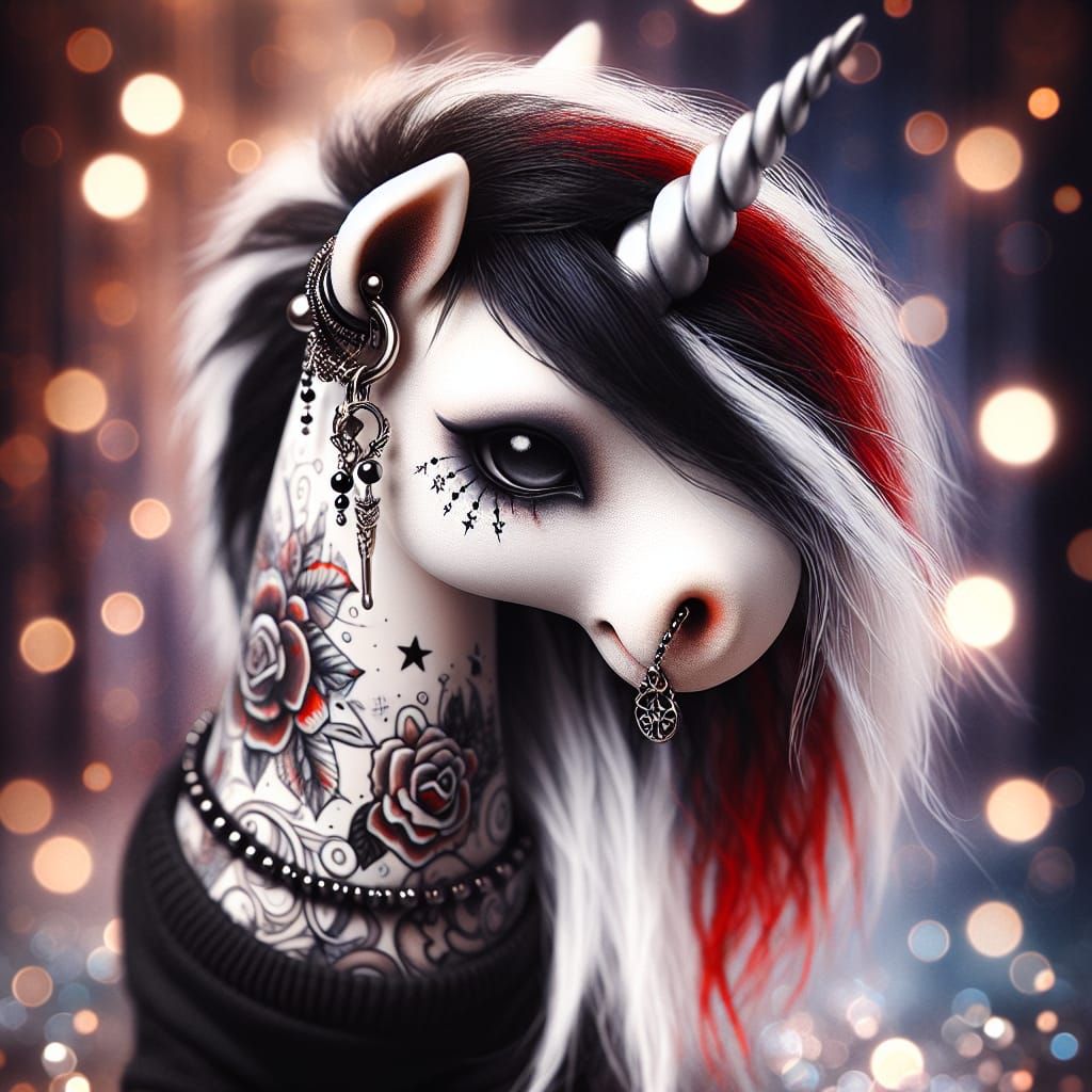 Goth Unicorn - AI Generated Artwork - NightCafe Creator