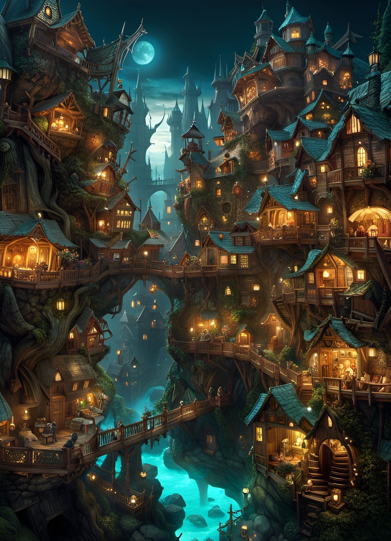 Woodtick Village - AI Generated Artwork - NightCafe Creator