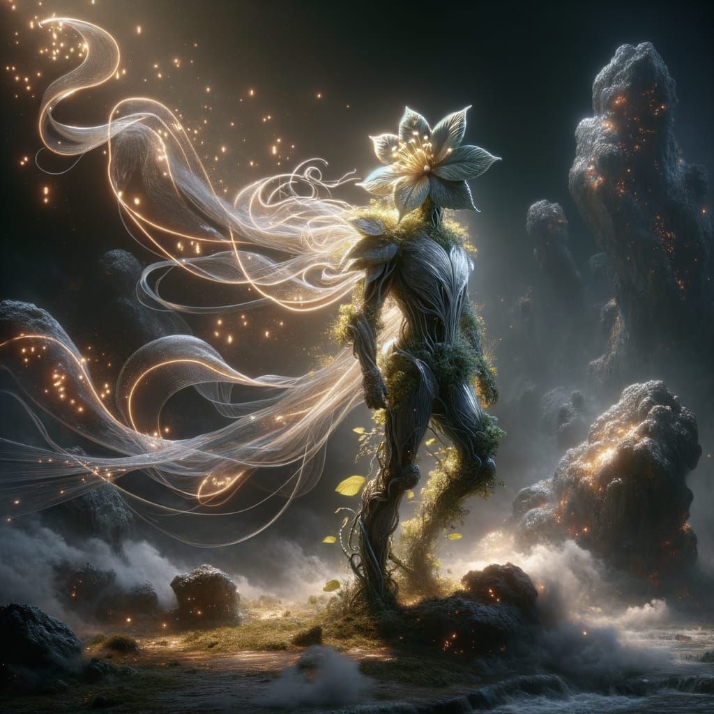 Botanical Flower Knight - AI Generated Artwork - NightCafe Creator