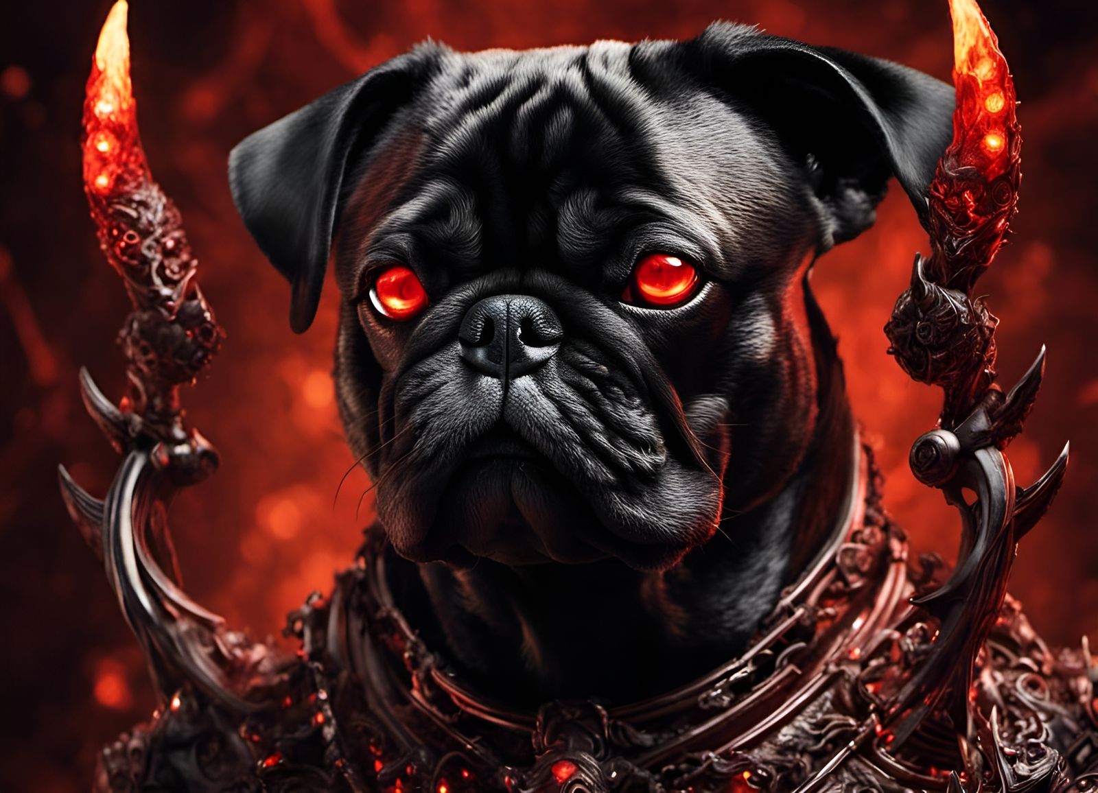 Pug Of Hell - AI Generated Artwork - NightCafe Creator