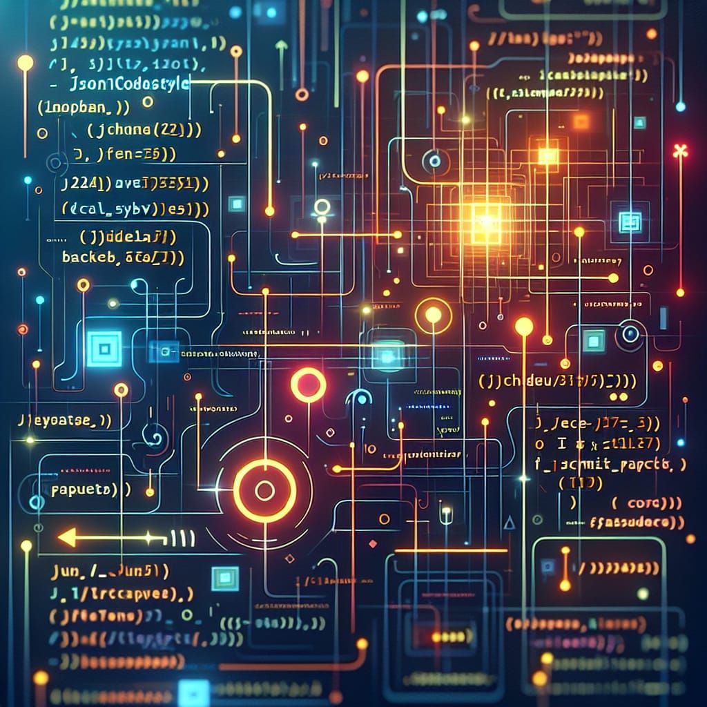 Minimalist JSON Wallpaper with Abstract Syntax Ele... - AI Art
