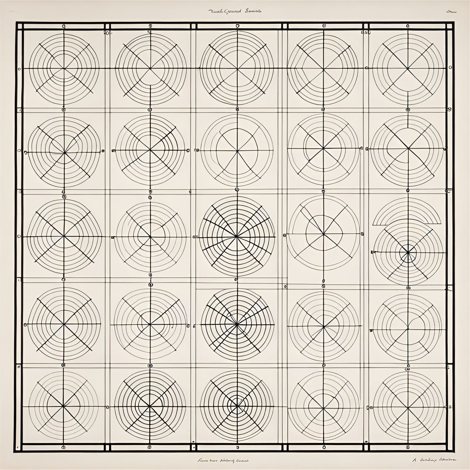 A chart depicting the traditional geomantic symbols in black, clear ...