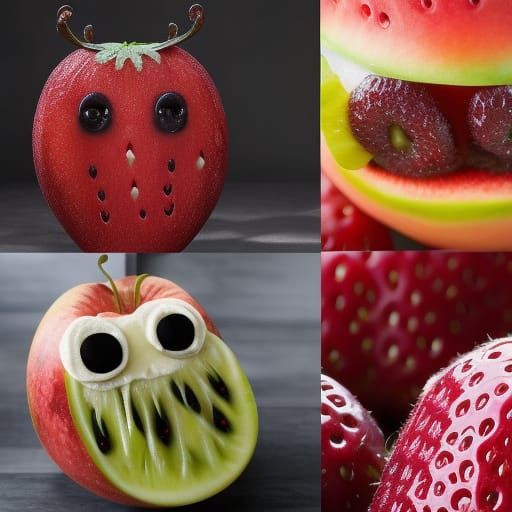Zombie-Fruit Characters - AI Generated Artwork - NightCafe Creator