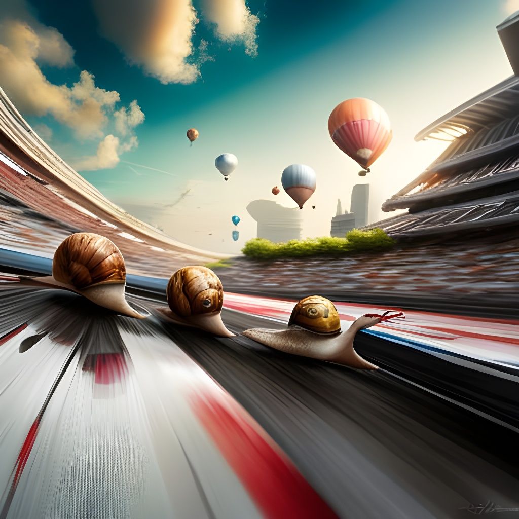 long shot of snails racing on a race track by Andres Gutierrez : Jithin ...