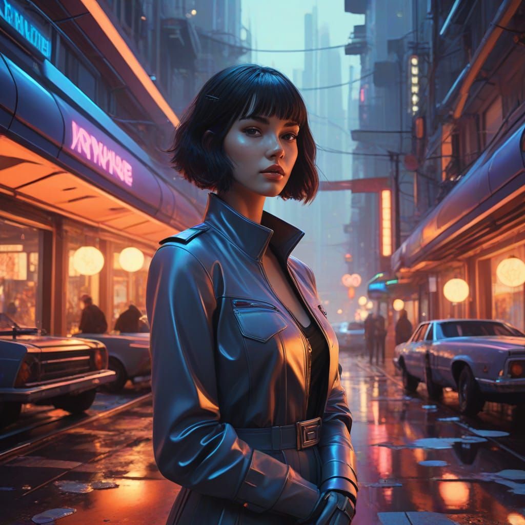 Dada-Inspired Monochromatic Supermodel Portrait in... - AI Art