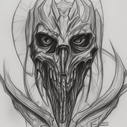 corrupted knight horror pencil sketch eldritch - AI Generated Artwork ...