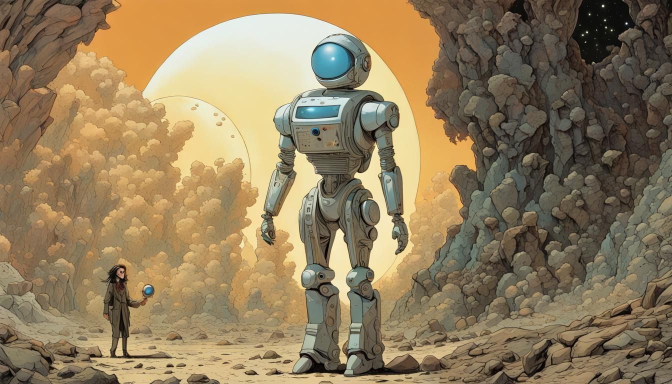 Graphic Novel, beautiful intricate Graphic Novel, a humanoid in ...