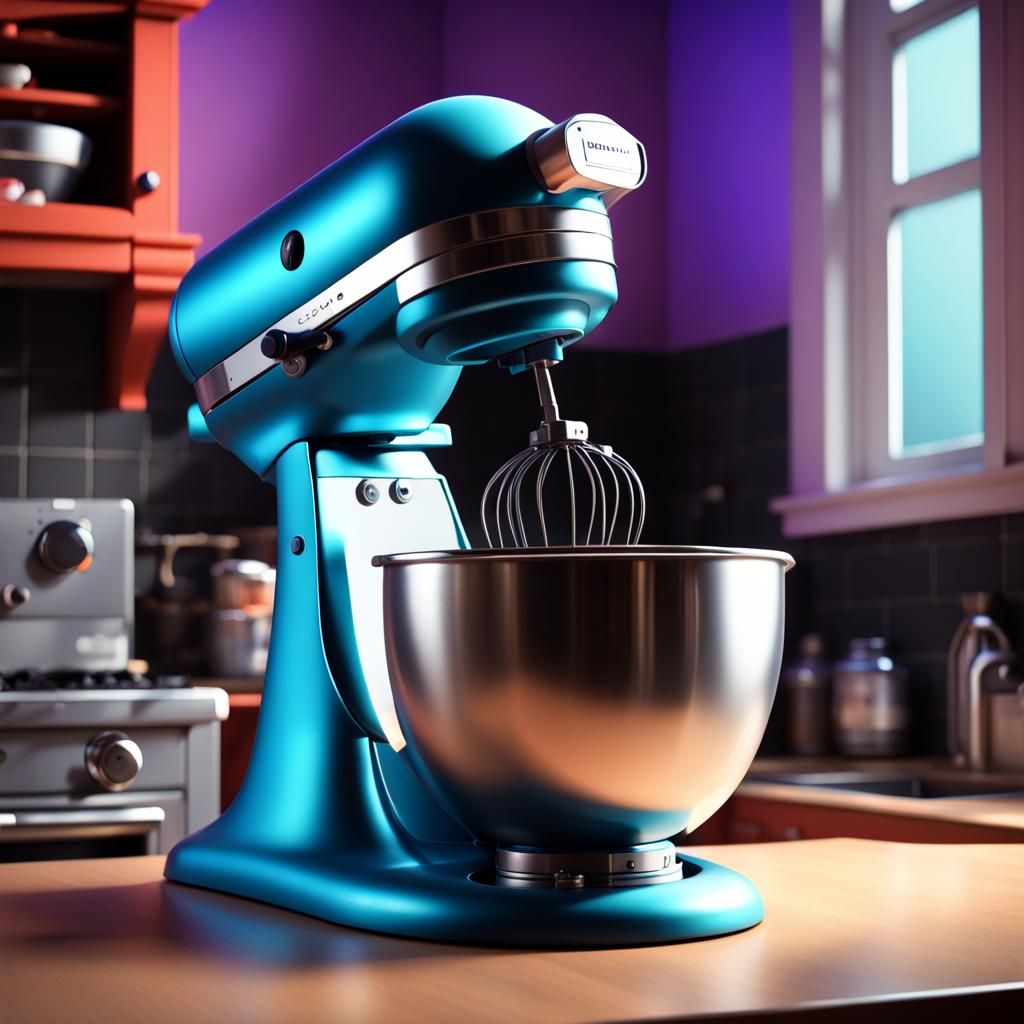 Evil stand mixer, haunted stand mixer, Pixar style, spooky stand mixer ...