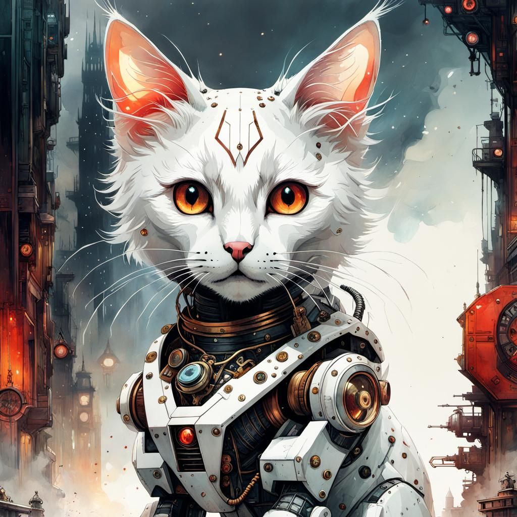 Robo cat - AI Generated Artwork - NightCafe Creator