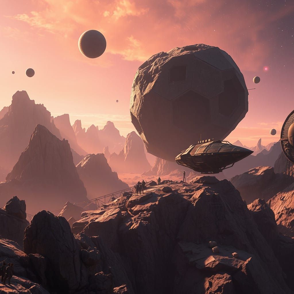 Поселение - Mystical Asteroid Colonies in Vibrant Hues