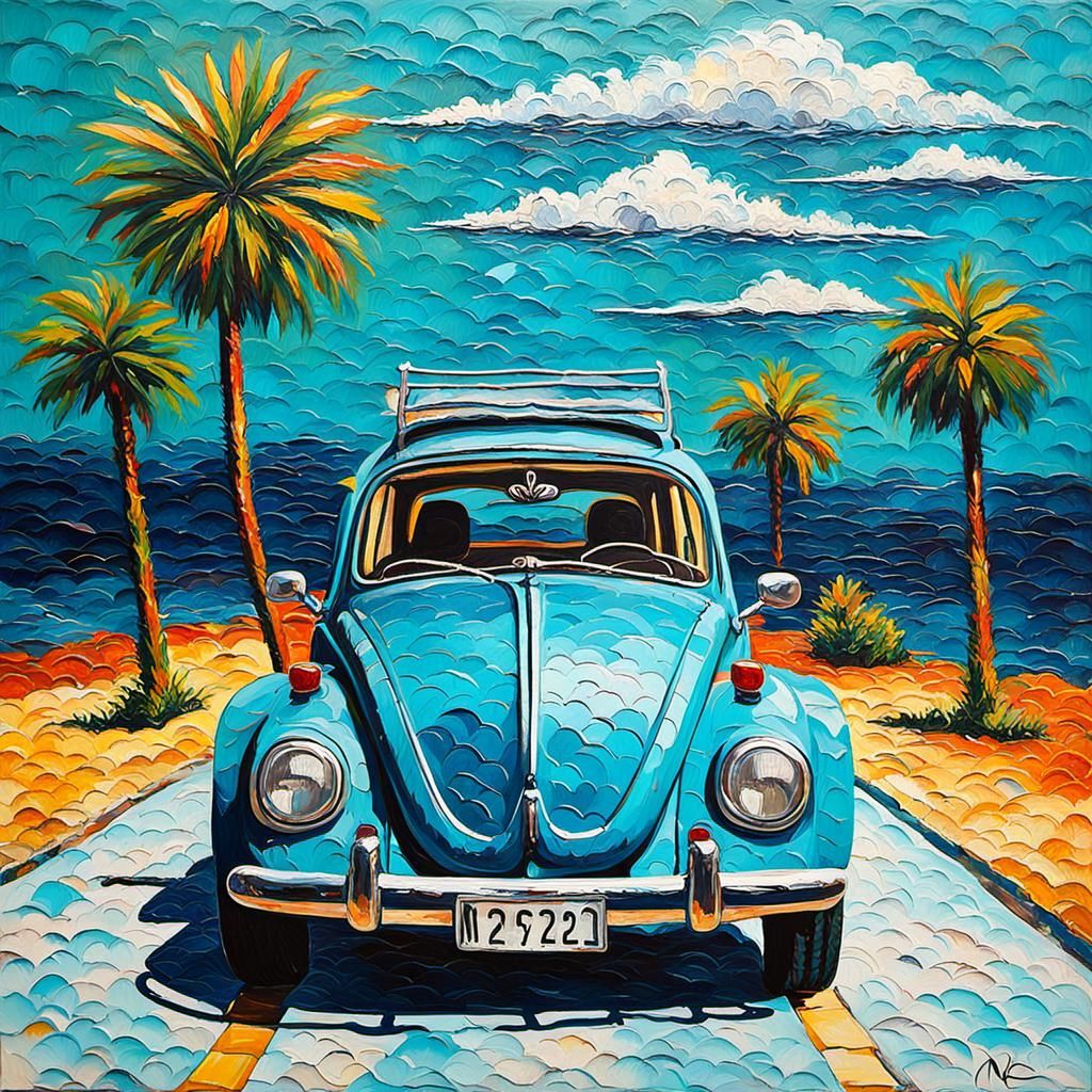 TURQUOISE CREATION a vw beetle that is an epic 🌊🌊? Vibrant, stunning ...