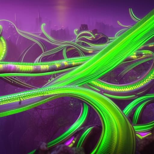 Neon Worms - AI Generated Artwork - NightCafe Creator