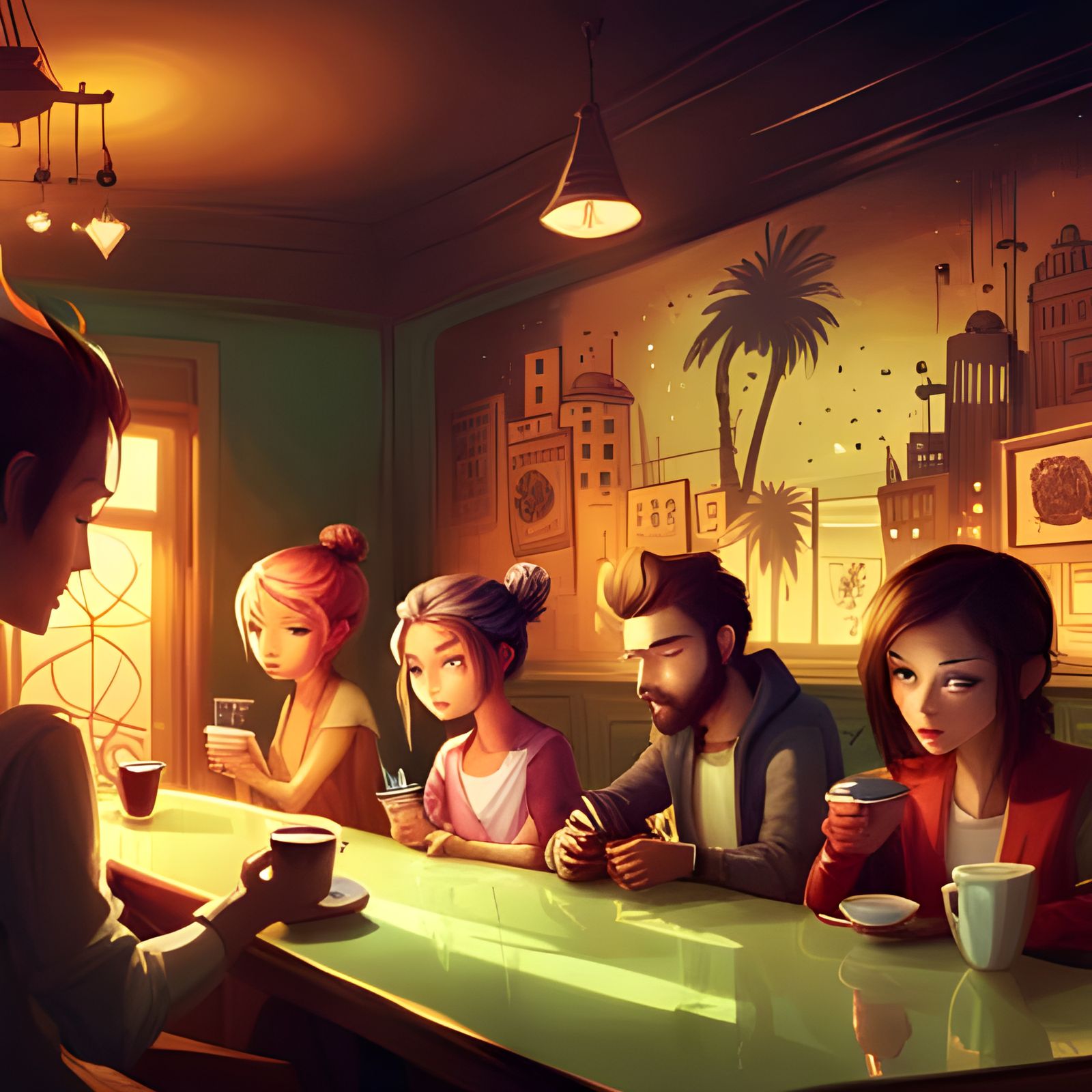 At the NightCafe 🌔☕ - AI Generated Artwork - NightCafe Creator