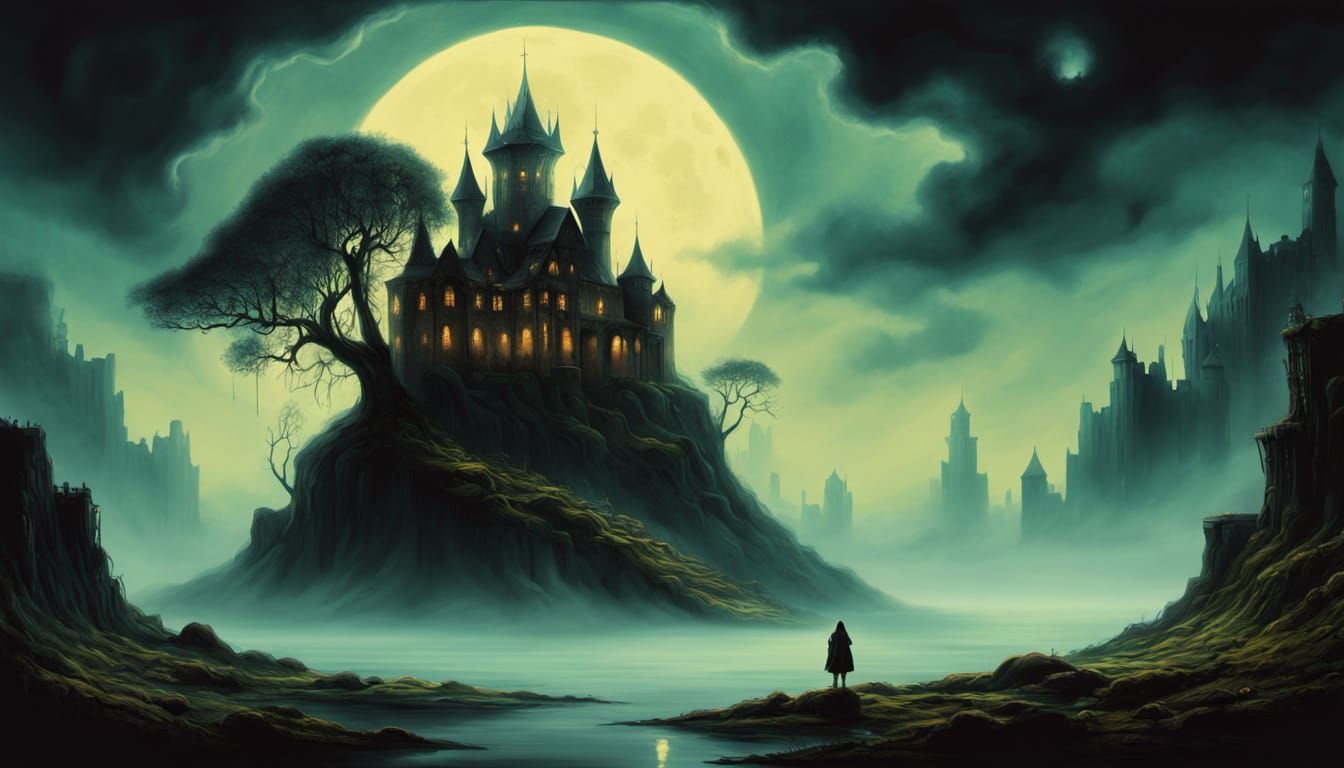 Medieval Castle in a Liminal Realm, Surrealism in ... - AI Art