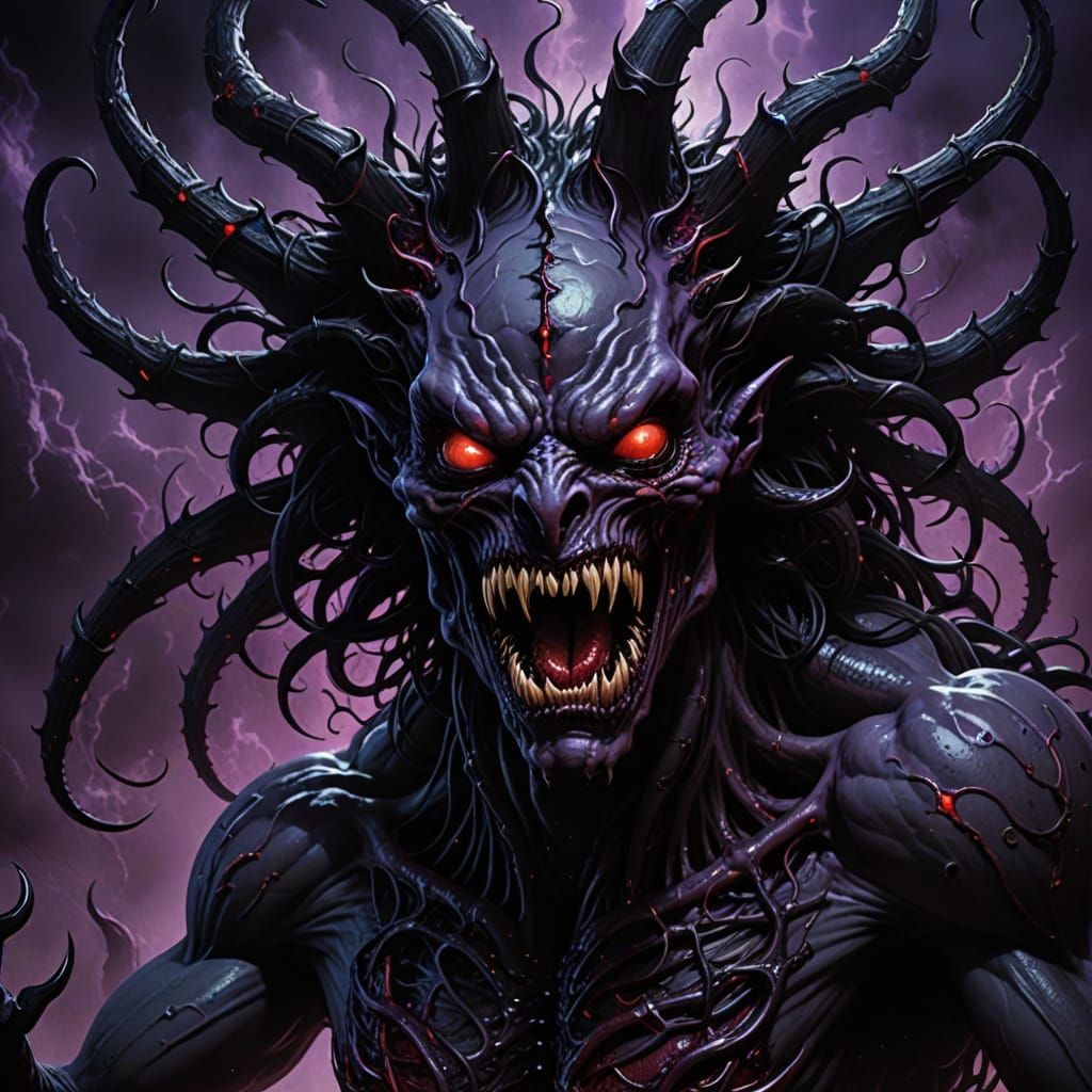 Surreal Cosmic Horror: Clawed Incubus in Dark Fant... - AI Art