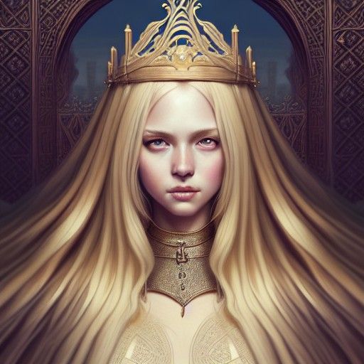 #8 "by" artist - a medieval princess with blonde hair - AI Generated ...