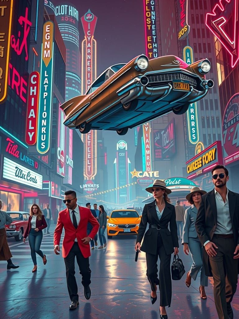 Imagine a retro -futuristic magazine cover from the 1950s, 3D 16K,UHDR ...