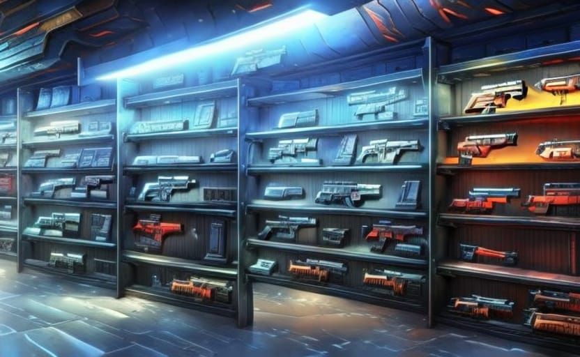 Scifi Weapon Store - AI Generated Artwork - NightCafe Creator