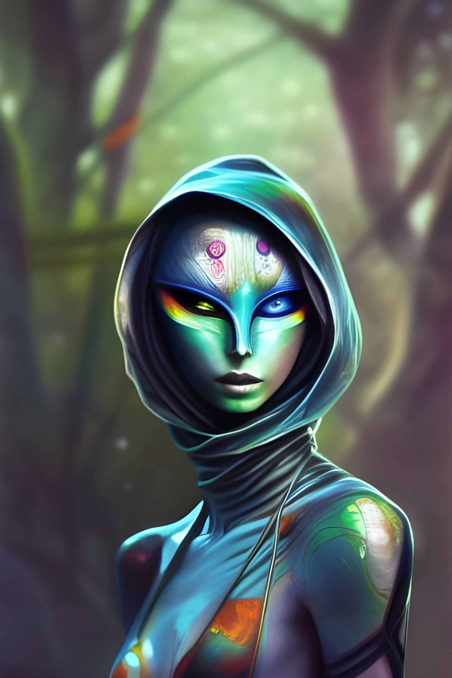 Cloaked alien - AI Generated Artwork - NightCafe Creator